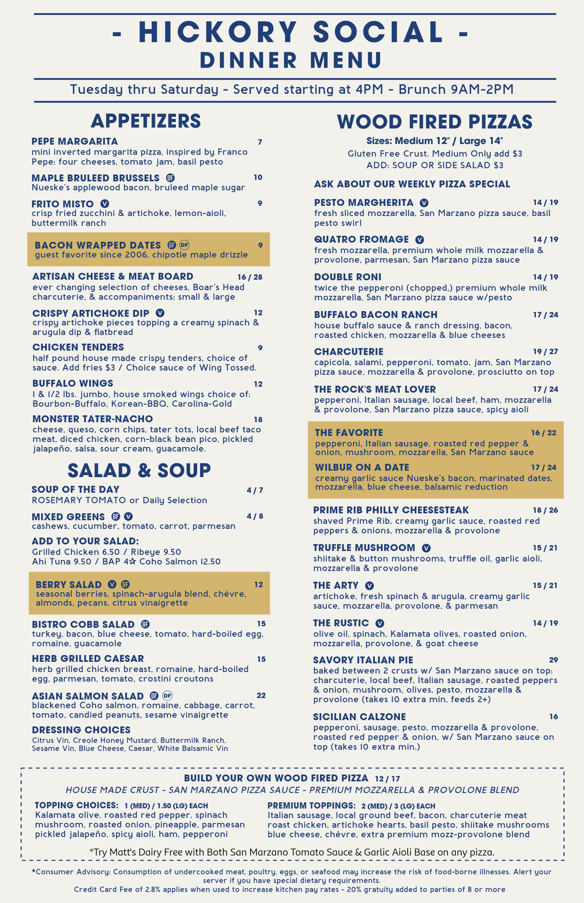 Menu - Hickory Social - A Local Foodie Spot with Gluten Free & Dairy ...