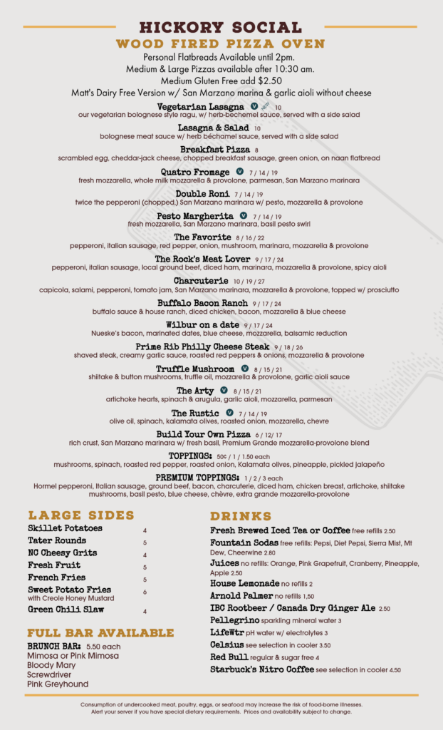 Menu - Hickory Social - A Local Foodie Spot with Gluten Free & Dairy ...